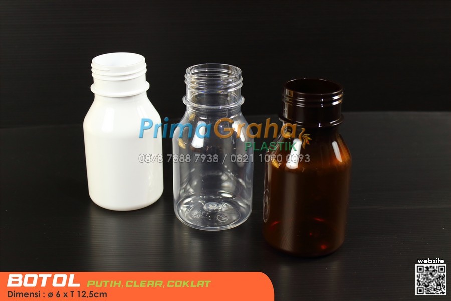 Botol Clear Putih Coklat – 6 x T 12,5cm | Home